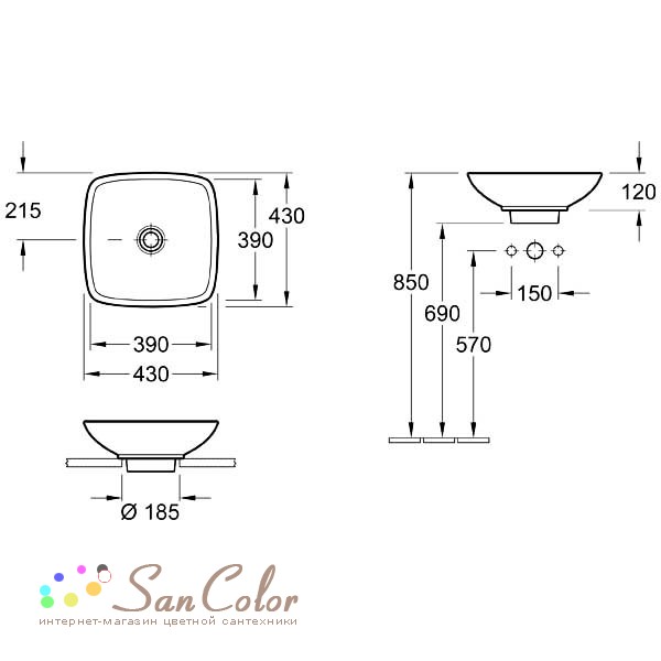 Раковина Villeroy & Boch Loop&Friends 51491001 (артикул SC-119157 ...