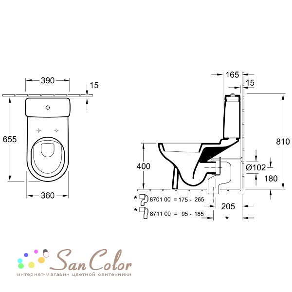 Унитаз Villeroy & Boch O.novo 56581001 (артикул SC-119512) — цена ...