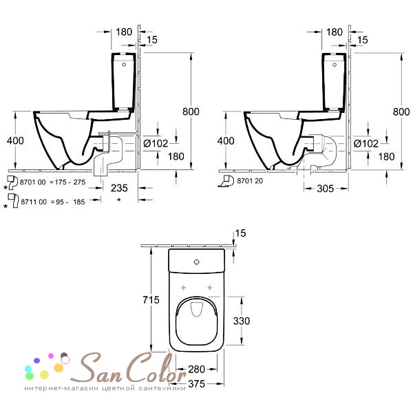 Унитаз Villeroy & Boch Venticello 4612R0R1 DirectFlush (артикул SC ...