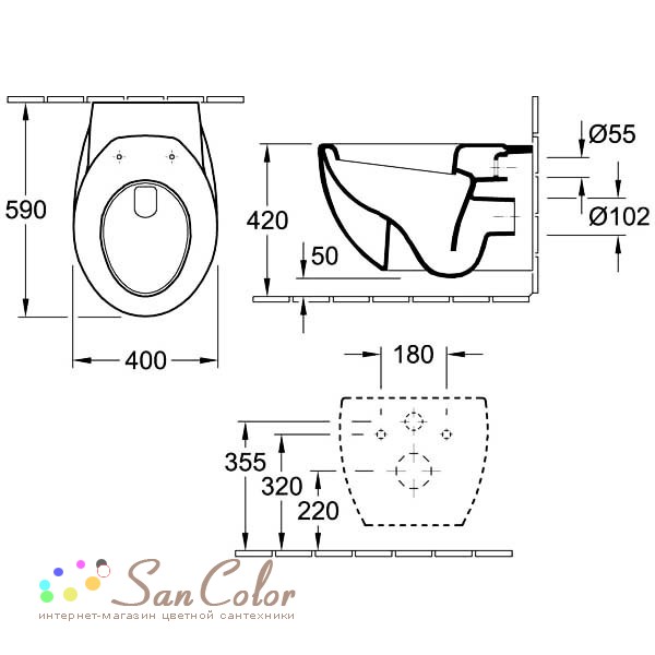 Унитаз подвесной Villeroy & Boch Aveo new generation 661210R2 (артикул ...