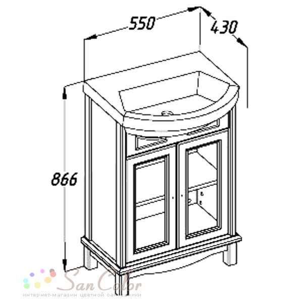 Тумба под раковину Opadiris Омега 55 фисташковый (артикул SC-126515) — цена, купить сантехнику в ...