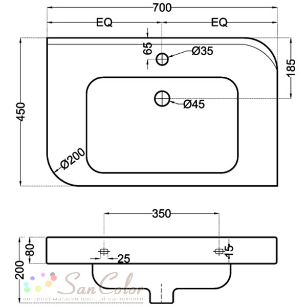 Раковина встраиваемая Jaquar Alive ALS-WHT-85601 (артикул SC-129431 ...