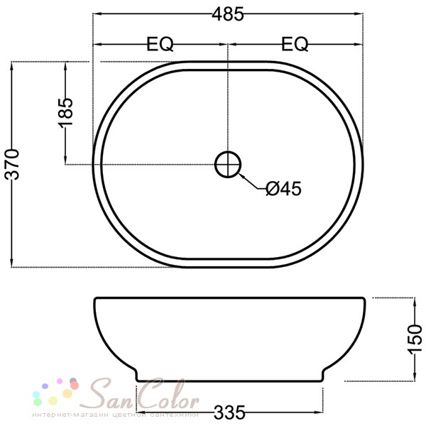 Раковина накладная Jaquar Solo SLS-WHT-6901 (артикул SC-129437) — цена ...