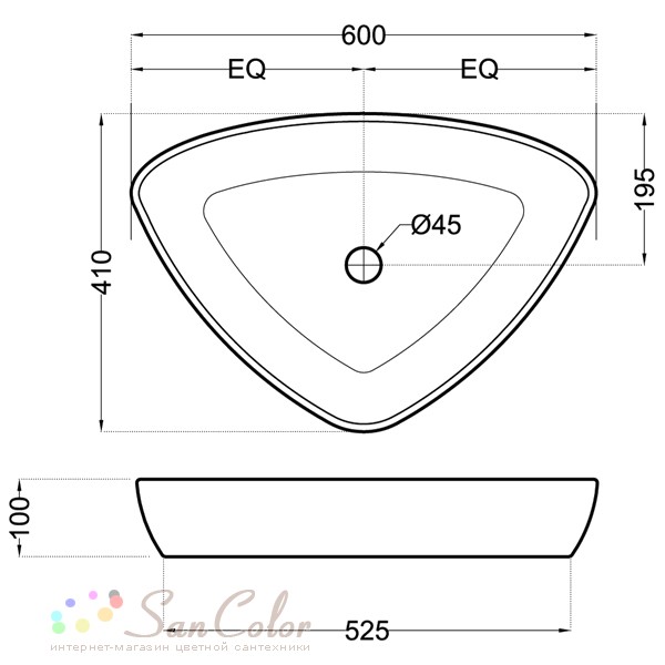 Раковина накладная Jaquar Lyric LYS-WHT-38901N (артикул SC-129440 ...
