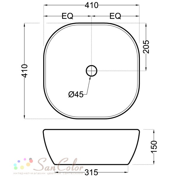Раковина накладная Jaquar JDS JDS-WHT-25911 (артикул SC-129449) — цена ...