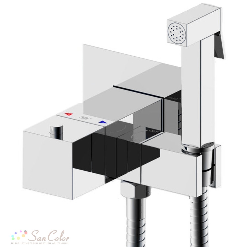 Смеситель с гигиеническим душем Gappo Jacob G7207-40 термостат (артикул SC-151717) — цена ...