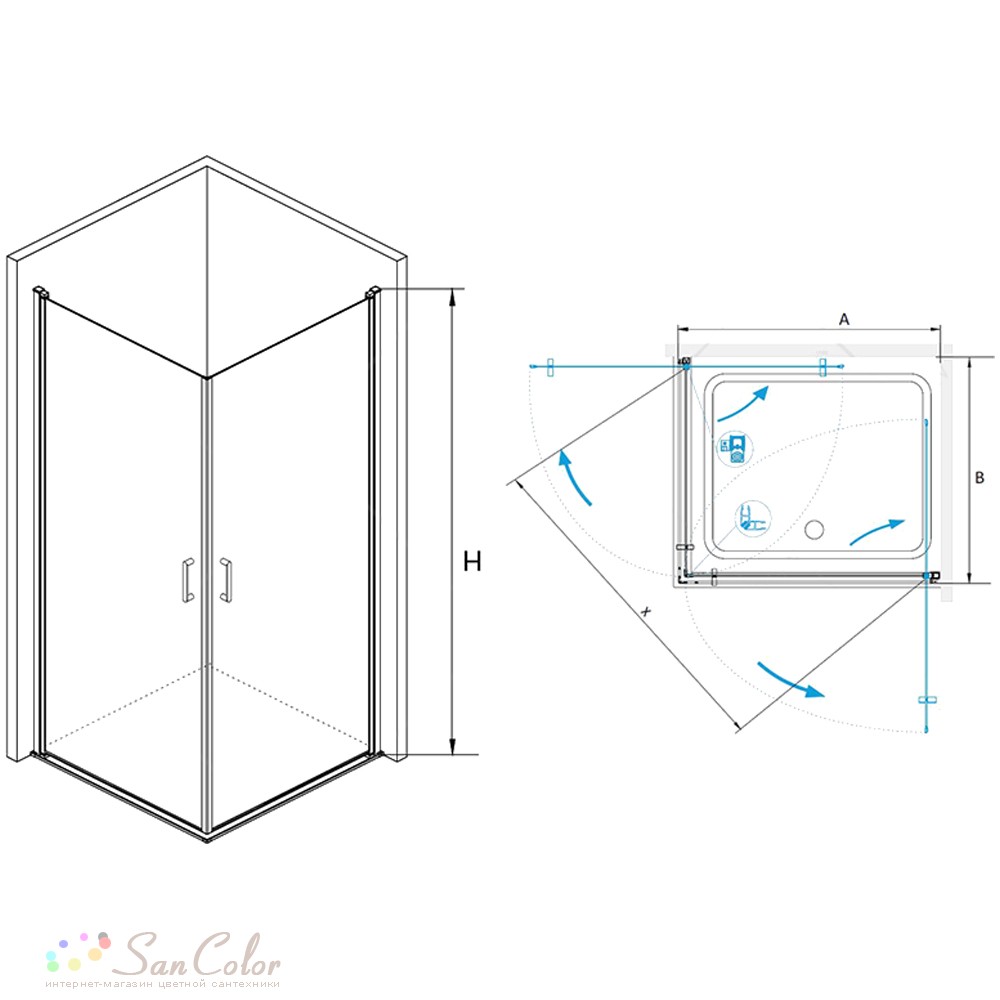 Душевое ограждение RGW Leipzig LE-30 100x100 06123000-11 (артикул SC ...