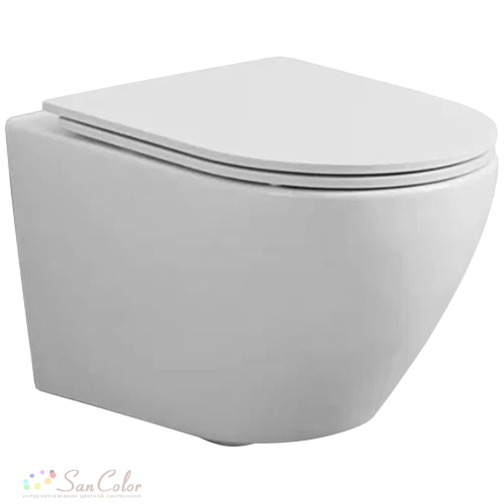 Унитаз подвесной CeramaLux 5177 безободковый Tornado (артикул SC-170102) — цена, купить ...