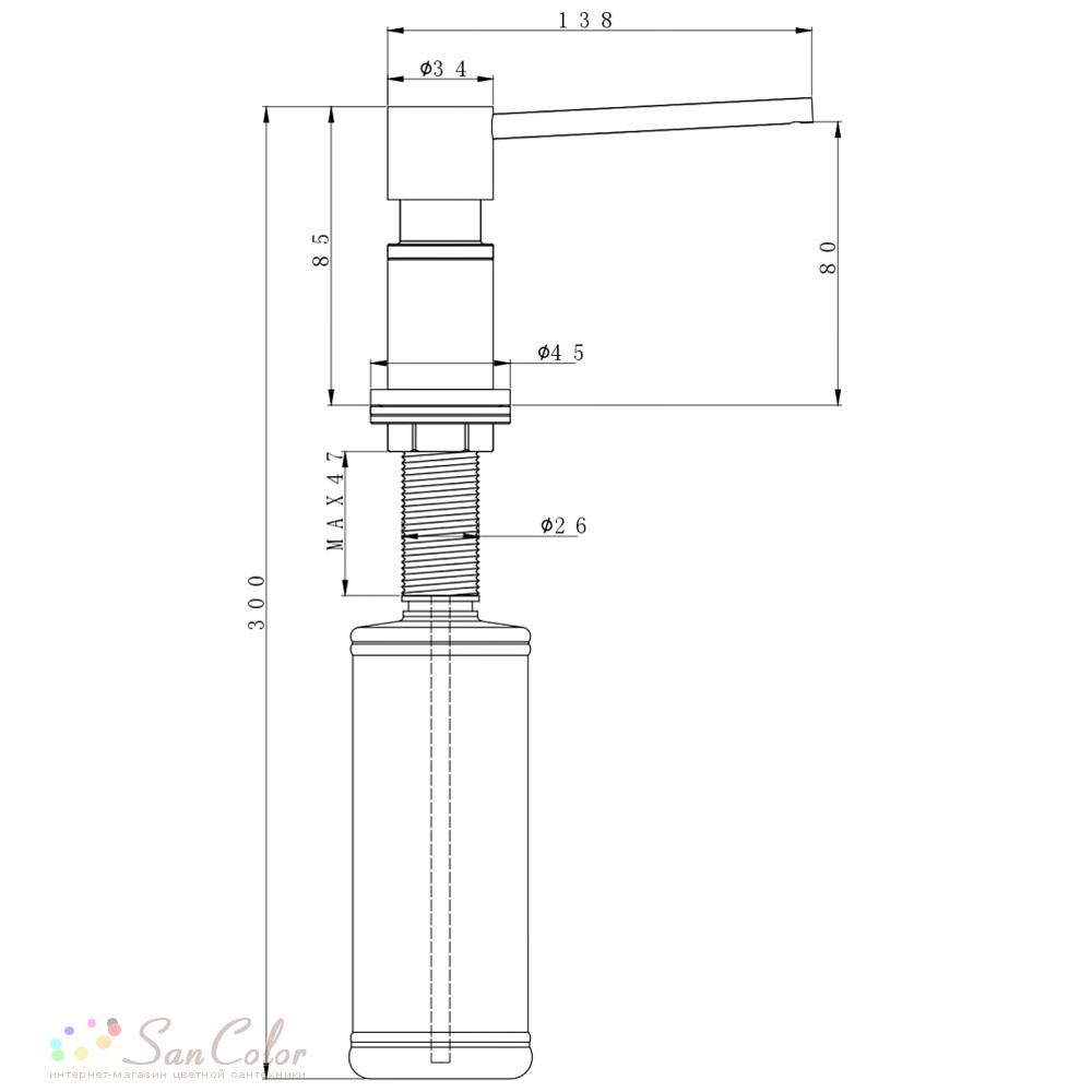 Дозатор для жидкого мыла Paulmark Kraft D003-431TW (артикул SC-184178 ...